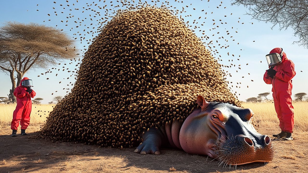 Millions of Insects Attack Hippo – Rescue Team Rushes In for Dramatic ...