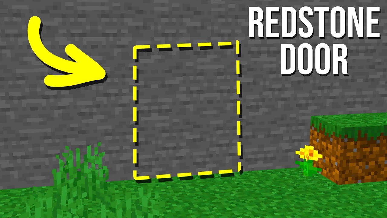 Minecraft: Simple Redstone Door Tutorial (Easy!) - YouTube