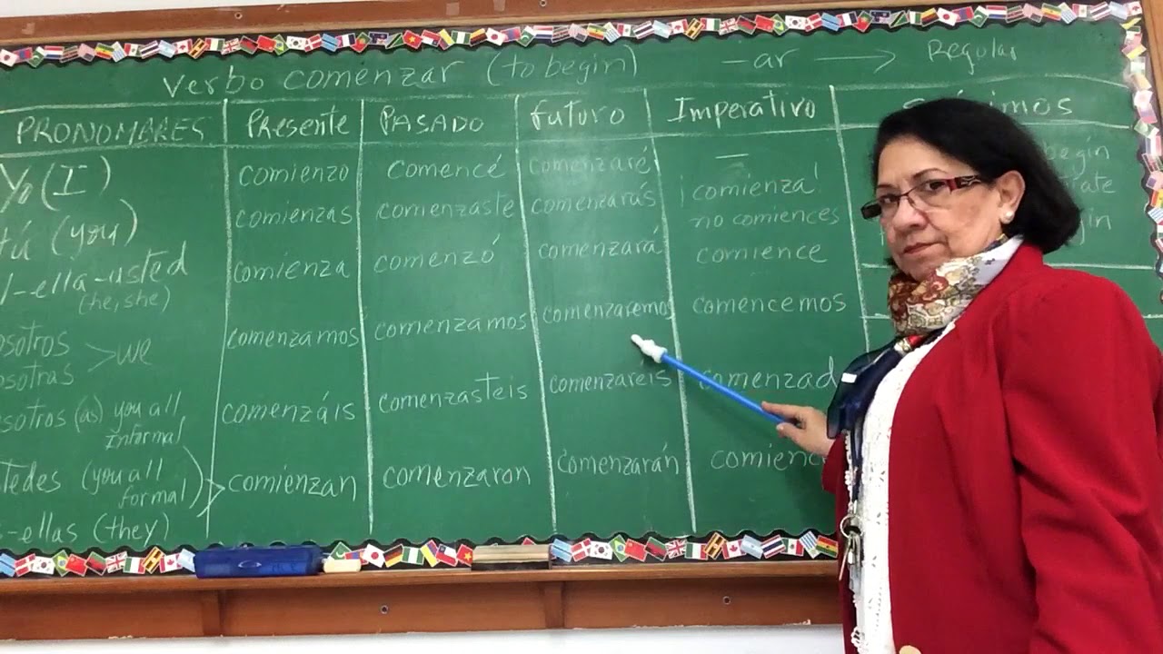 Verbo comenzar - conjugación - to begin - YouTube