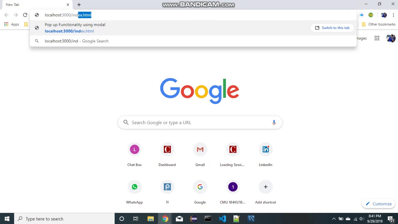 Pop up window using modal and hover using tooltip - YouTube