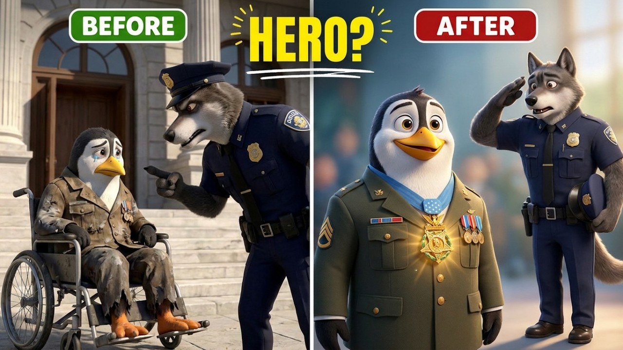Police Arrest Disabled homeless Penguin for Reading — But He Has Medal ...