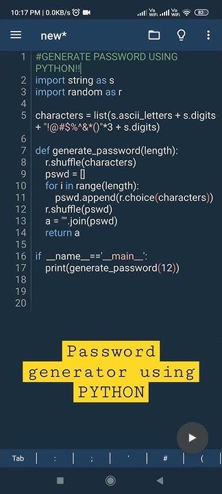 Password Generator Using PYTHON! #python3 , #passwordgenerator ,#shorts ,#security ,#programming ...
