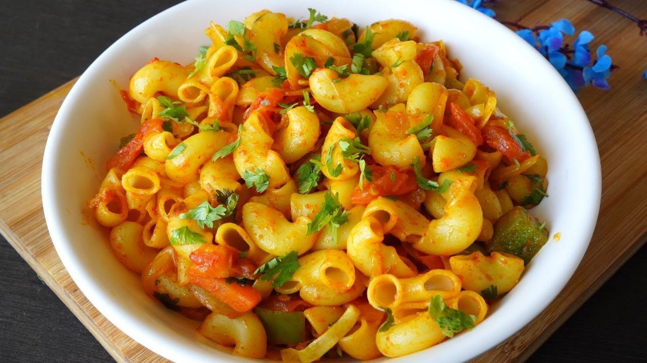 Indian Style Macaroni Pasta | Masala Macaroni | Chunky Vegetable Pasta ...