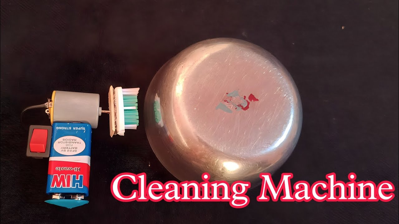 DIY Cleaning machine - 9v battery hack - YouTube