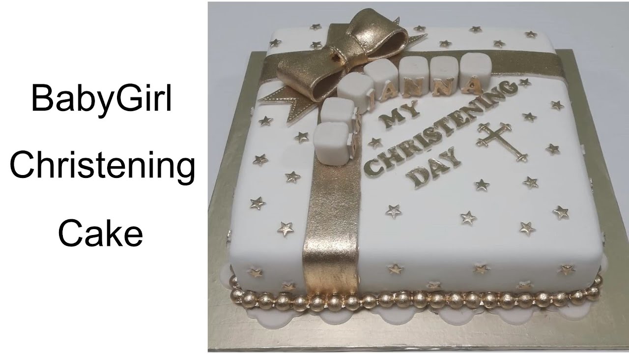 Square Cake For Baptism Green Christening Cake
