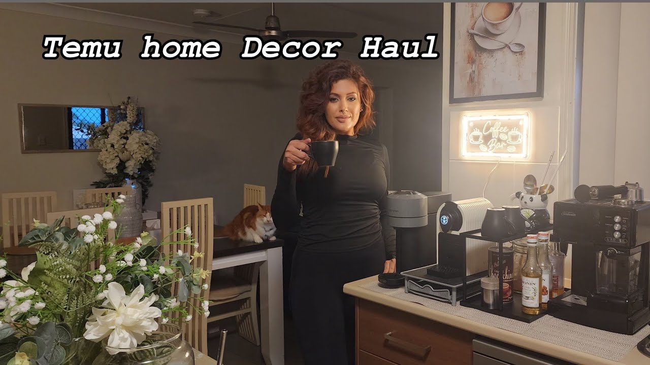 temu home decor haul | new coffee bar setup at home - YouTube