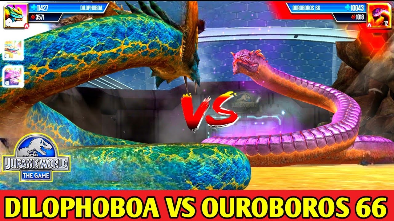 DILOPHOBOA, TITANOBOA, GIGANTOPHIS VS OUROBOROS (BOSS EVENT) | JURASSIC ...