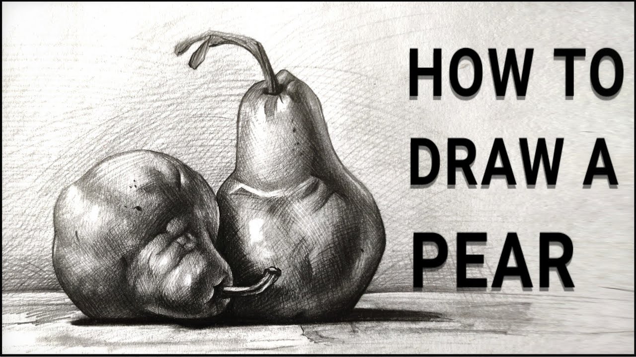 How to draw a pear - YouTube