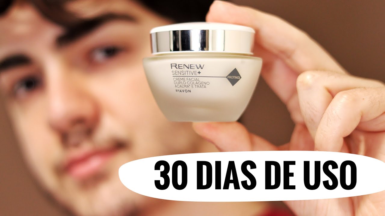 Renew Sensitve+ 30 DIAS de uso com PROTINOL! Creme Facial AVON! Dia e ...