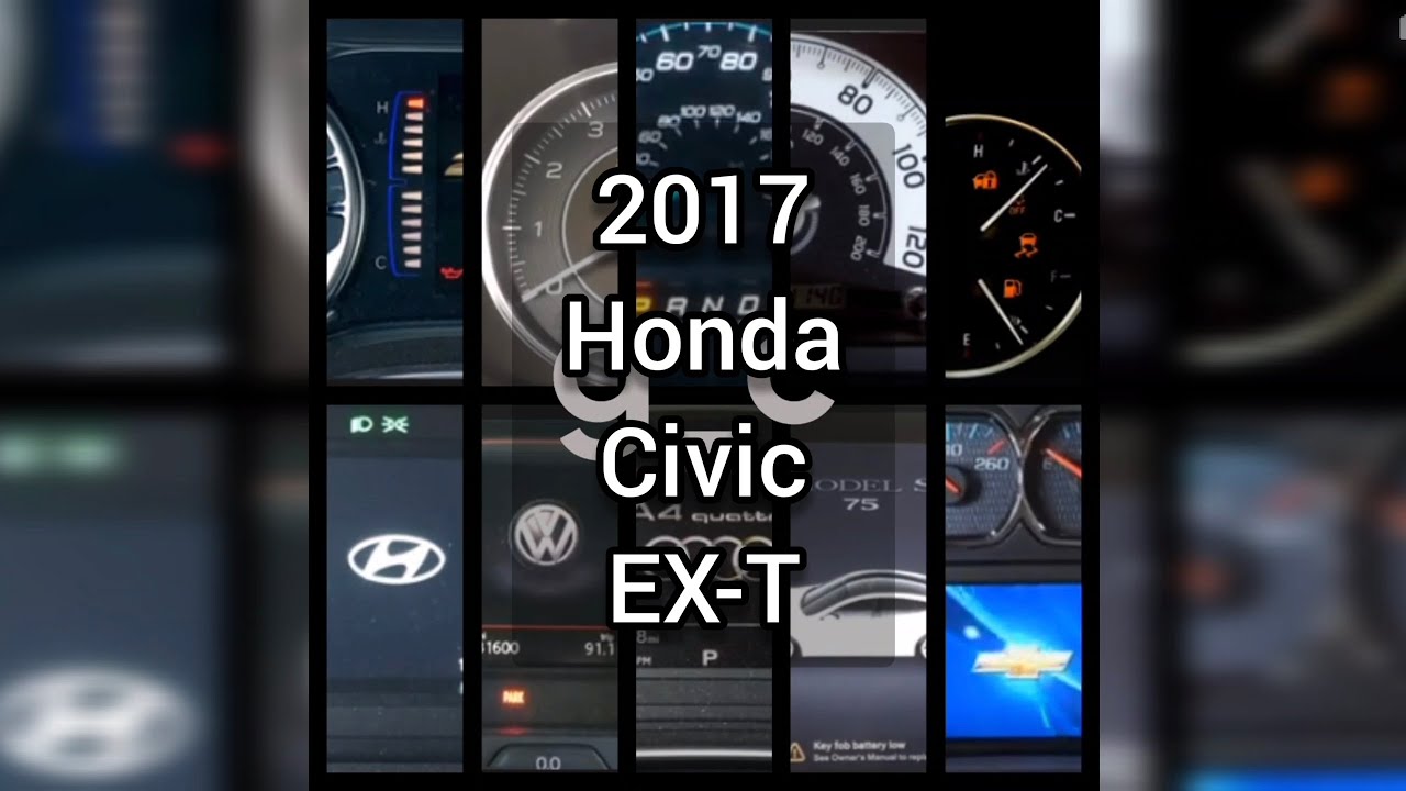 Honda - Civic - 2017 - EX-T: Gauge / Instrument Cluster Startup ...