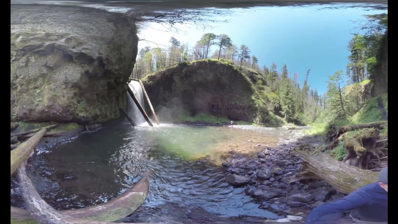 360° adventure at Lower South Fork Clackamas Falls - YouTube