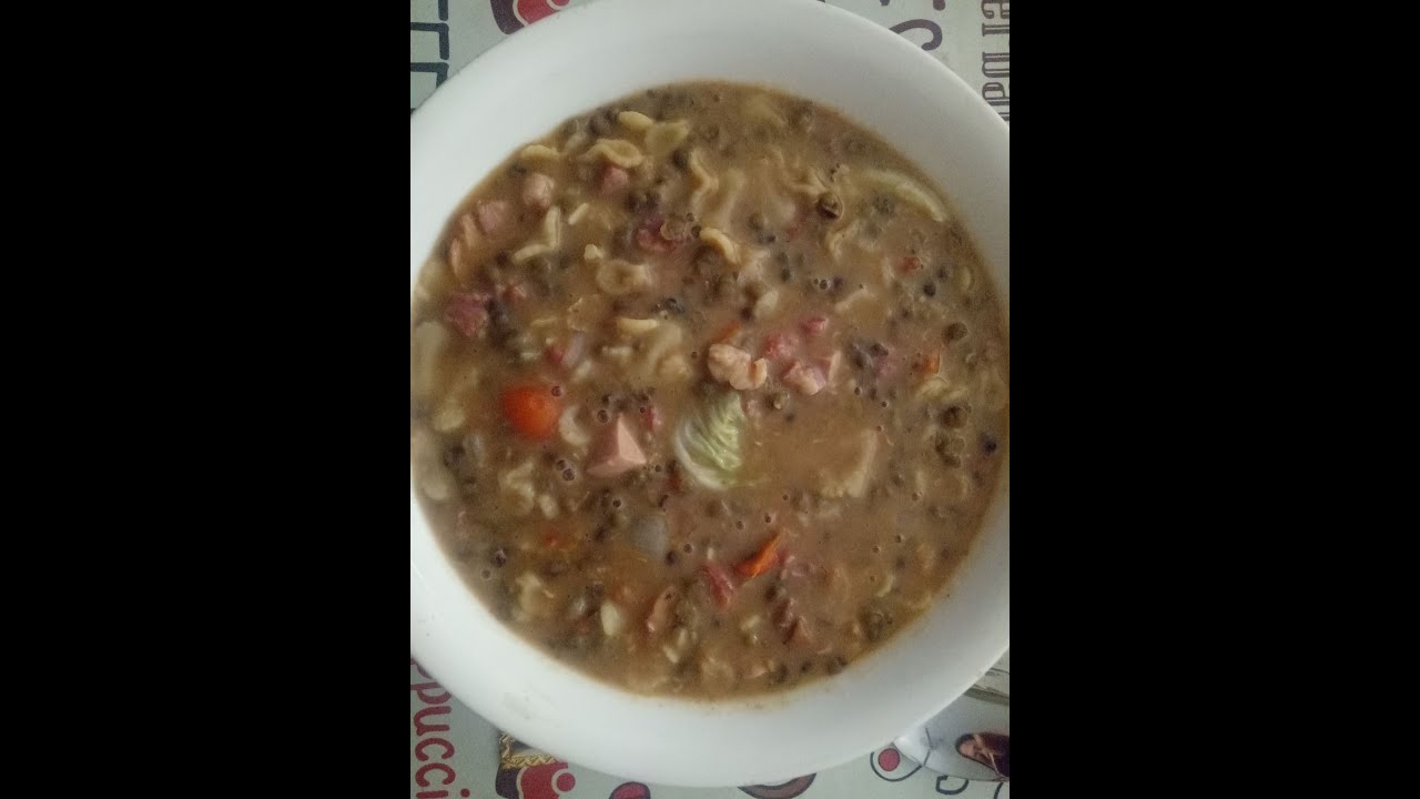 Mung beans ( Mungo ) soup with pasta - YouTube