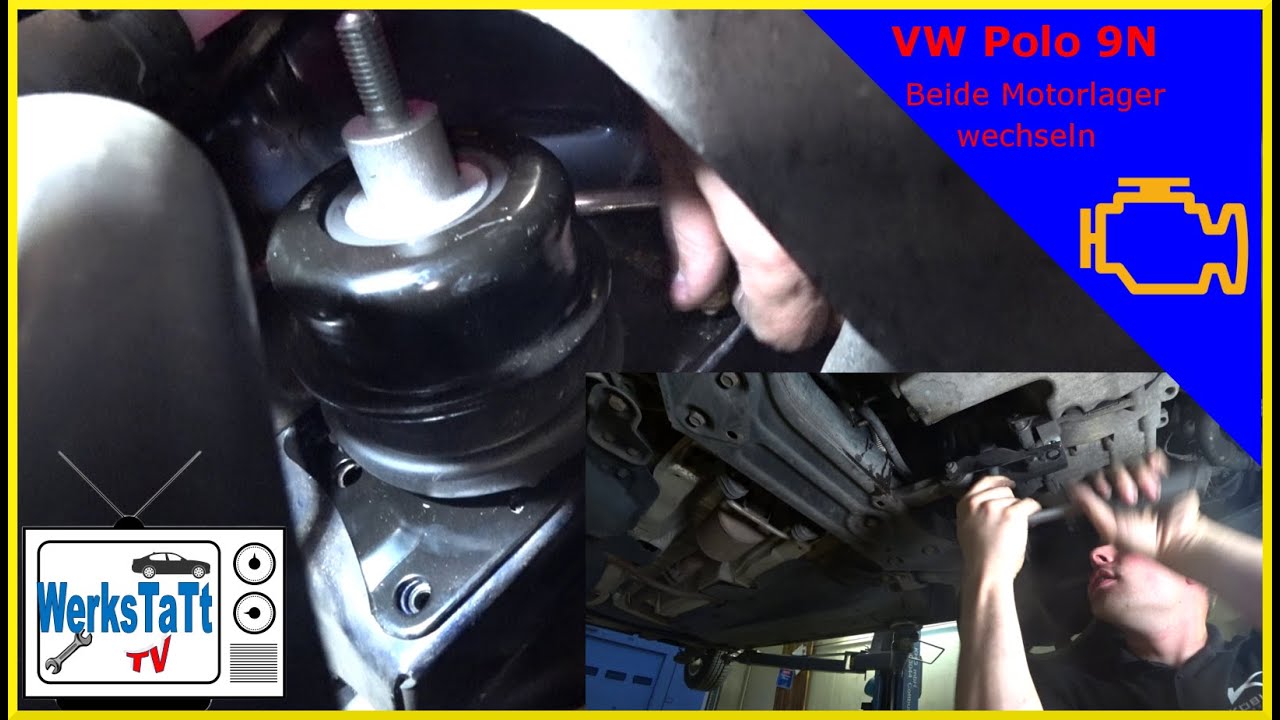VW Polo 9N Beide Motorlager wechseln [Replace Engine Mount] WERKSTATT ...