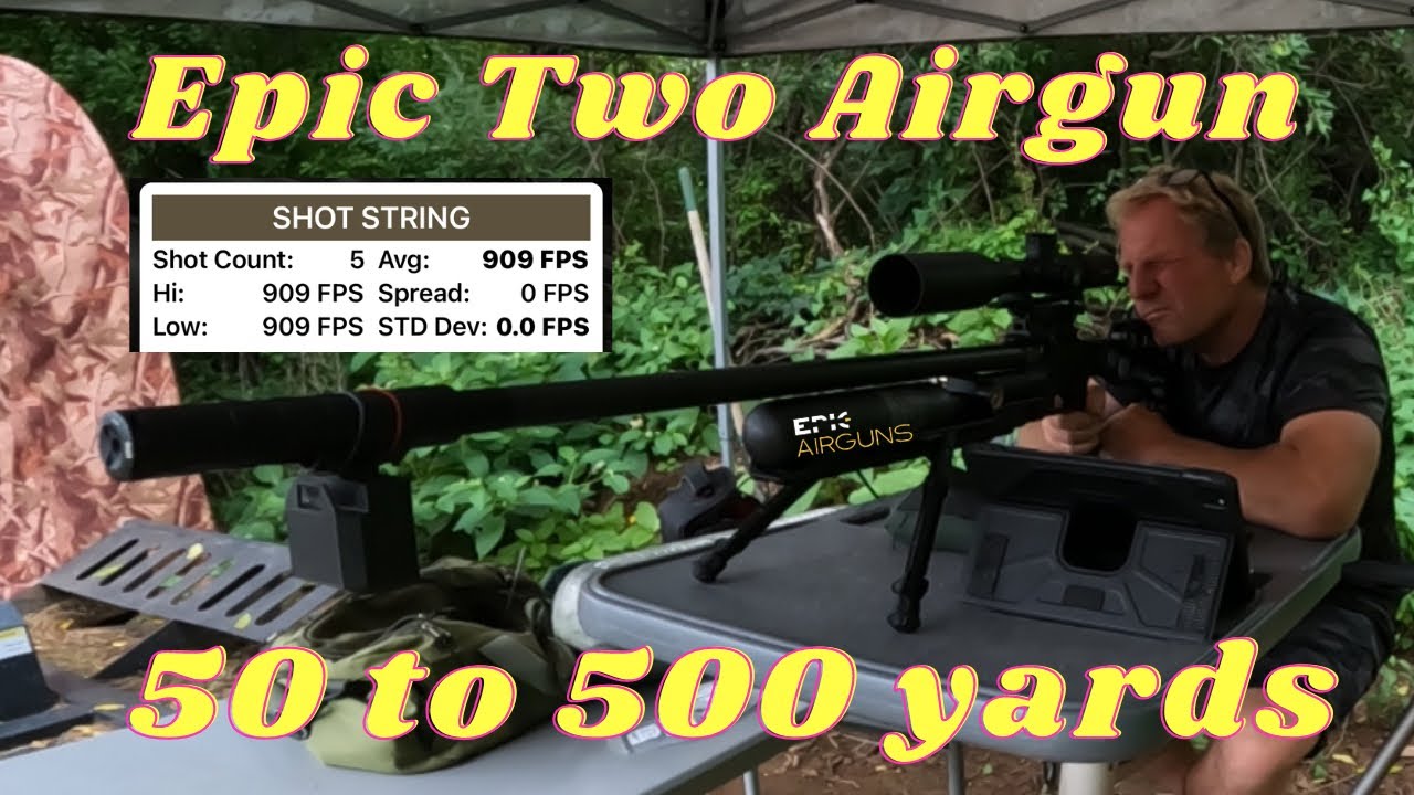 Epic two Airgun shooting cans 50 to 500 yard with a standard deviation ...