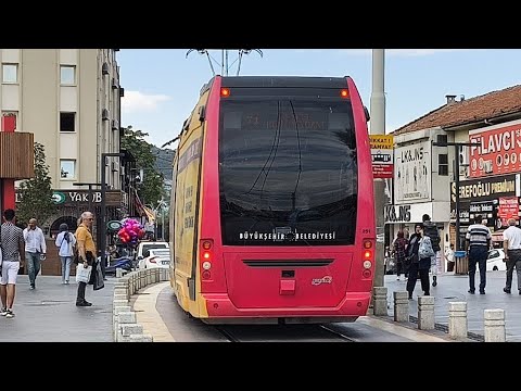 BurTram Bursa Tramvayı - Kent Meydanı T1 İpekböceği Tramvay Geçişi
