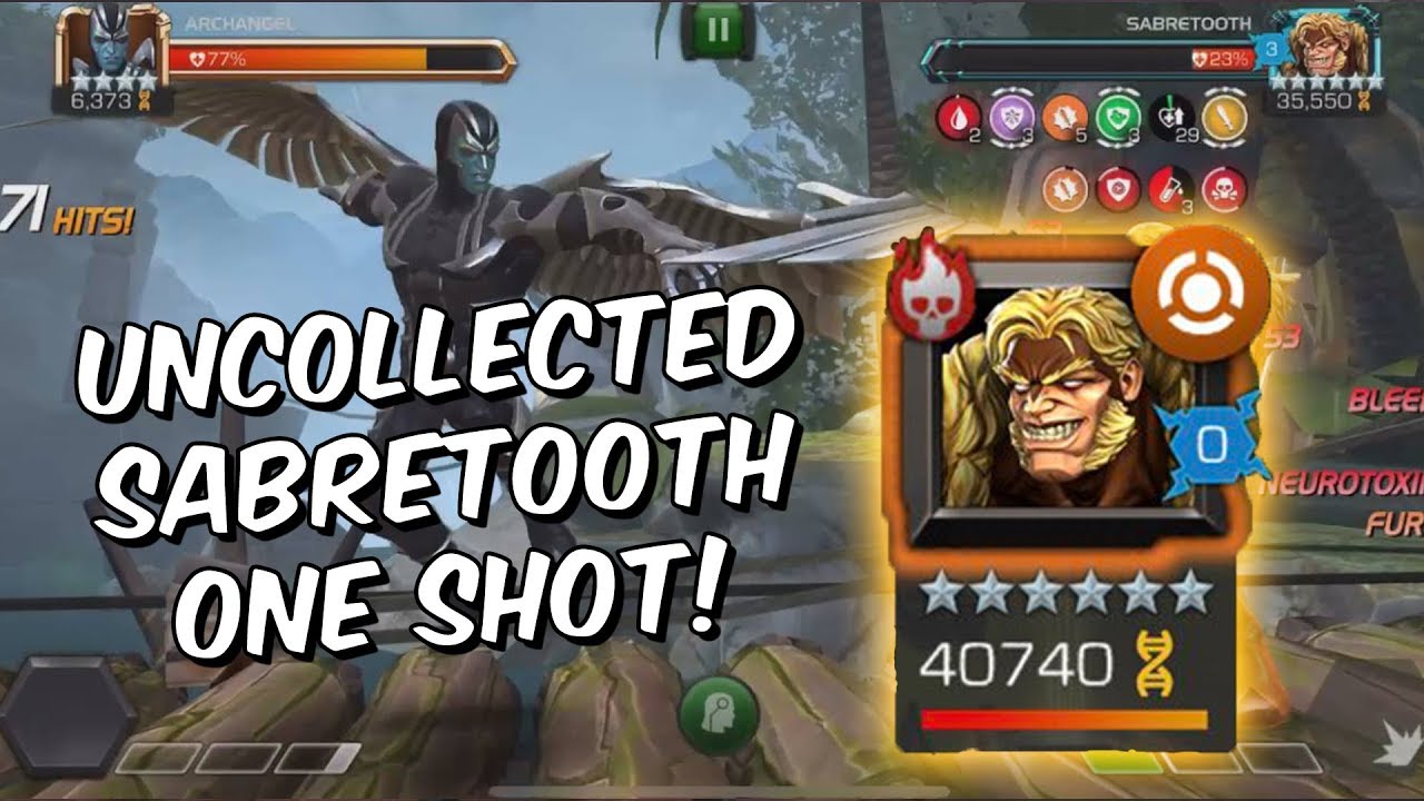 Uncollected Sabretooth One Shot with 4 Star Archangel - Marvel Contest ...