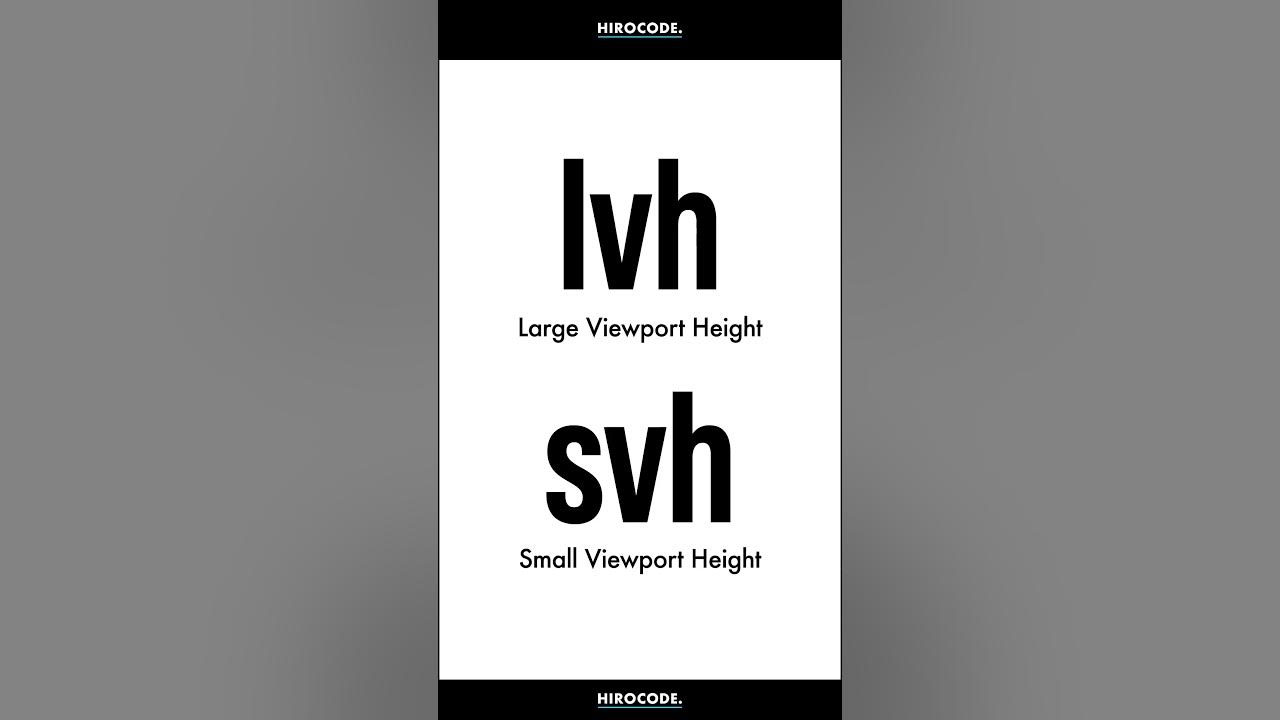 スマホ表示に便利な単位svh, lvh, dvhの使い方【HTML CSS】 #shorts - YouTube