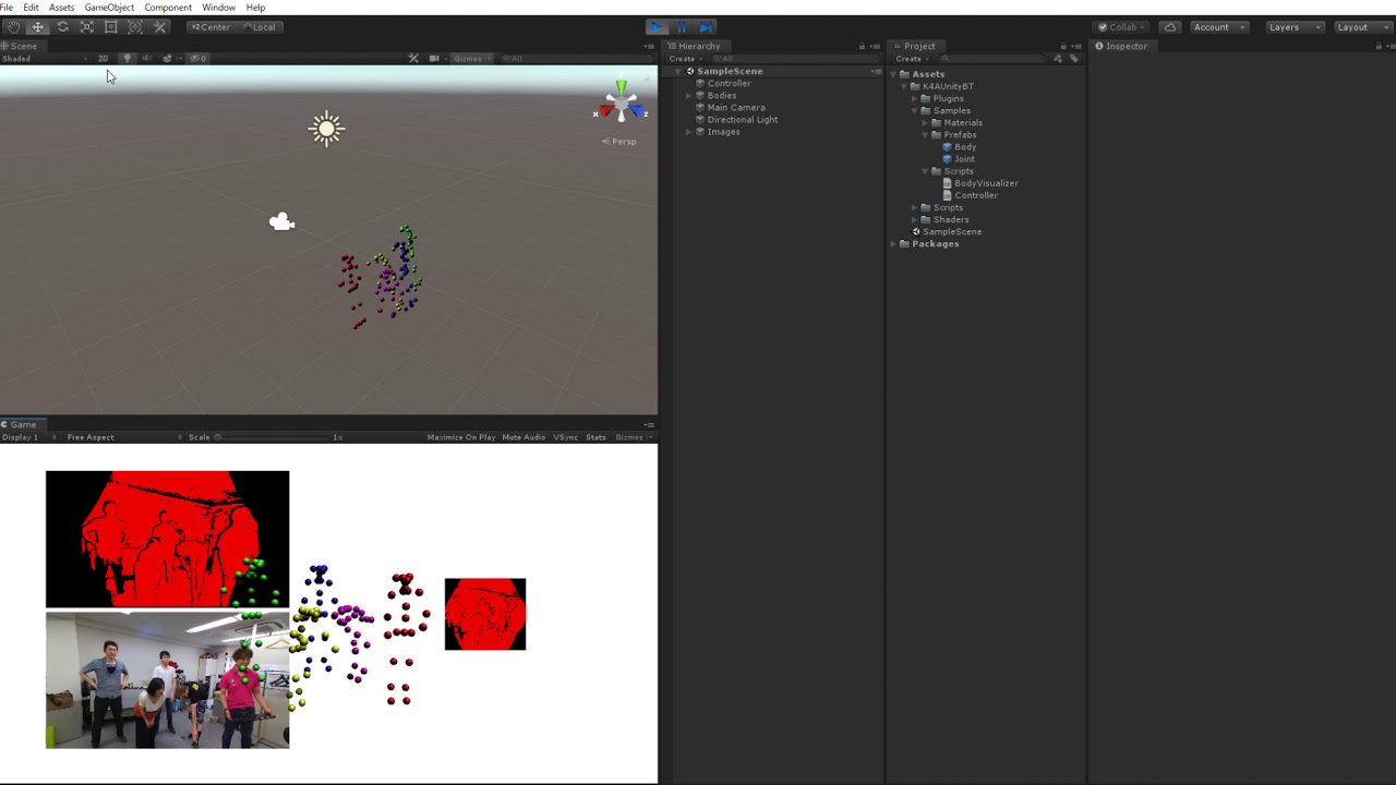 AzureKinect multi body tracking in Unity. - YouTube
