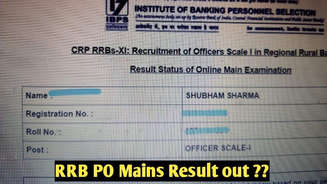 My RRB PO 2022 mains Result ?? - YouTube