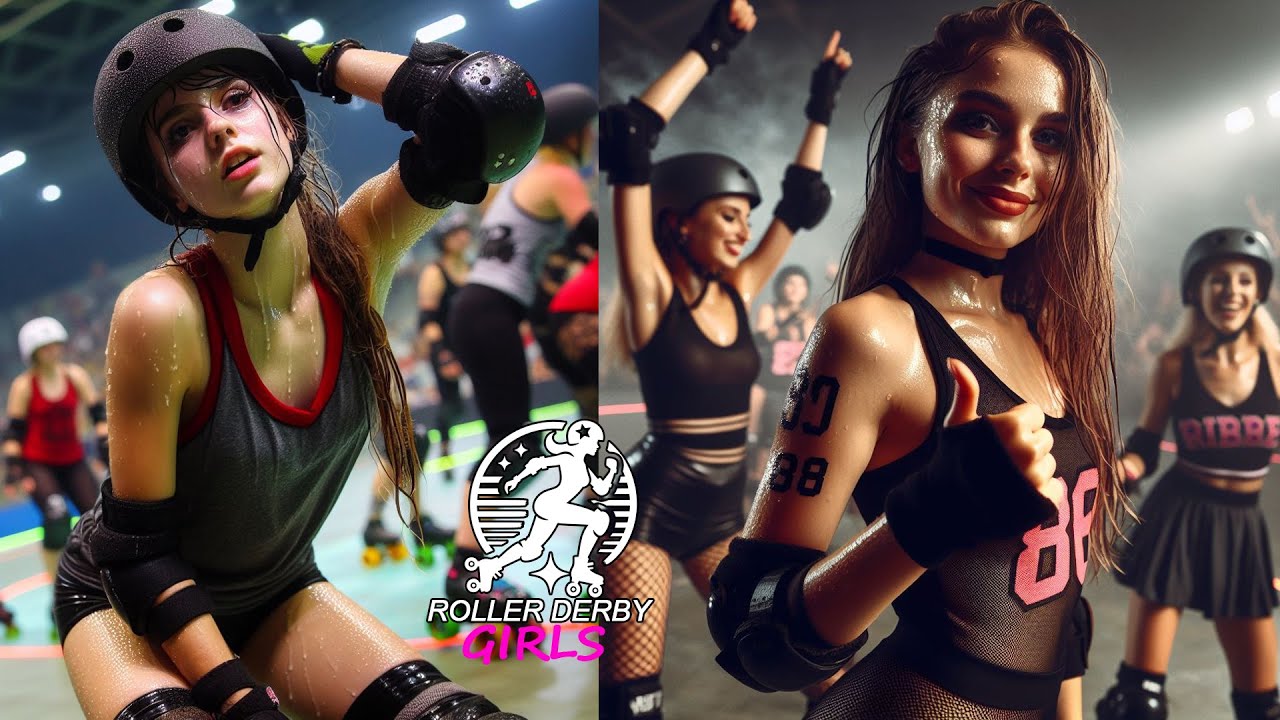 Hot Roller Derby Girls Photo Collection. AI Photography of tough and sexy sports women in action ...