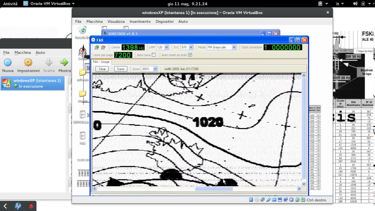 Wheater FAX with HACKRF One and SORCERER Decoder - YouTube