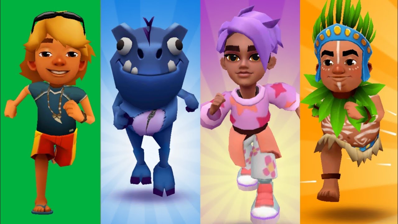 Subway Surfers Mystery Hurdles - Brody, Dino, Riley, Izzy - YouTube