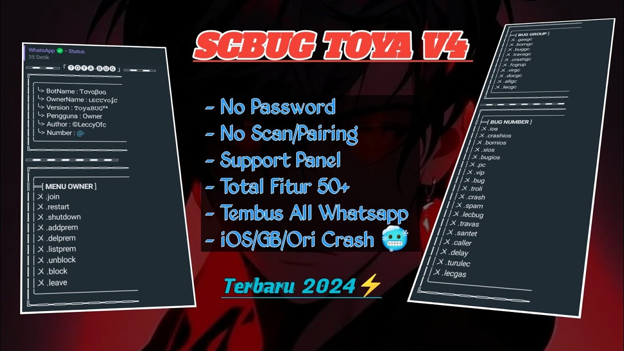 NEW! SC BOT BUG TOYA V4 || ANTI PASARAN || FITUR 60+ || TEMBUS ALL WA ...