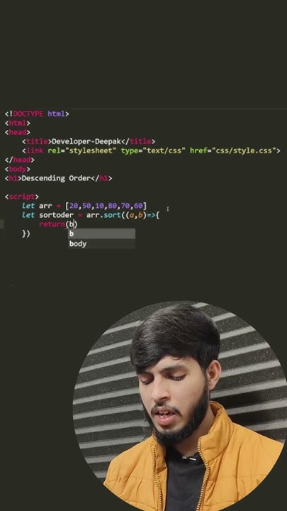 Sorting Array In Descending Order In Java Script Developer Deepak Array Sorting Descending
