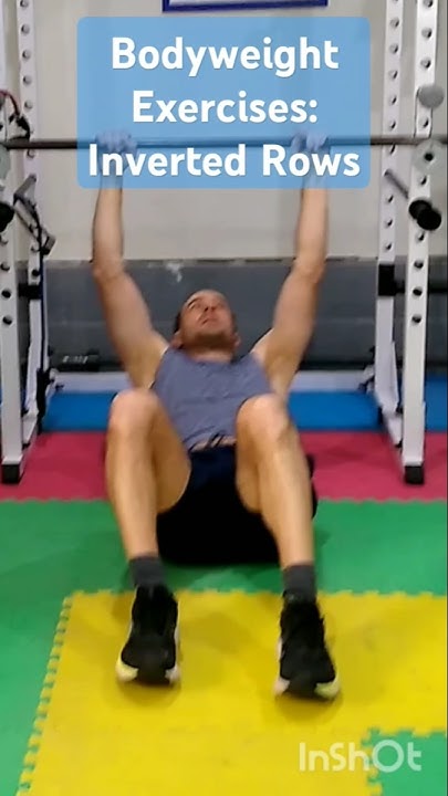 Inverted Row. How to do inverted rows for a stronger back and arms. #bodyweightworkout #rows# ...