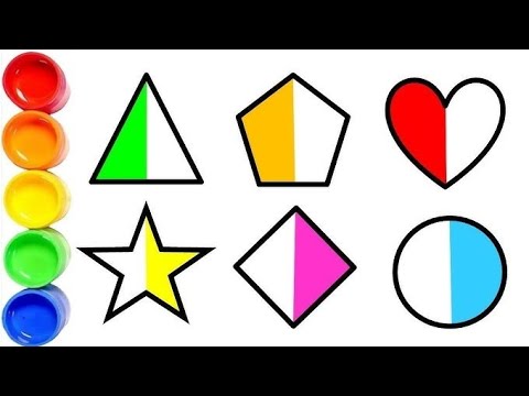 Learn the shapes and colors name for kids | color the shapes for ...