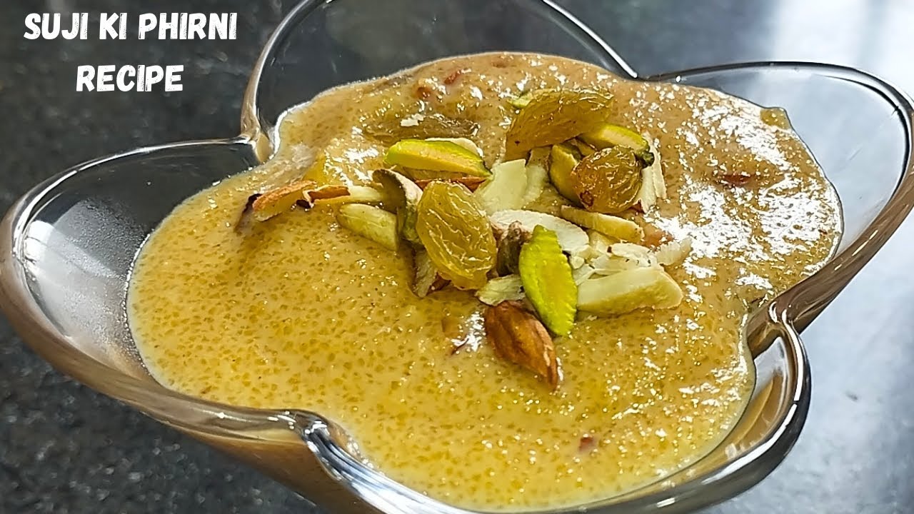 suji Phirni recipe//only 5 mins me//gadhi rabdidar phirni recipe//suji ...