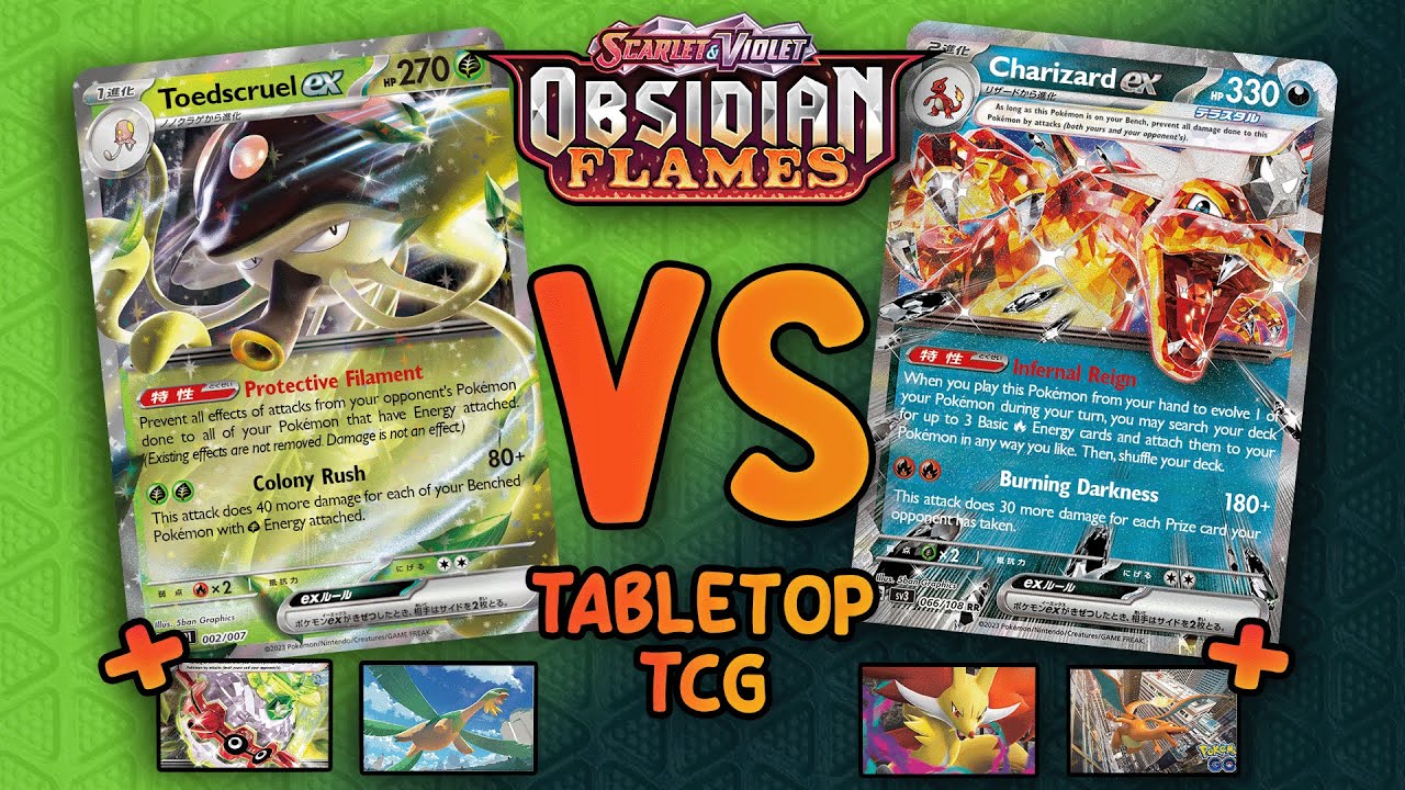 Toedscruel ex VS Charizard ex | Pokemon TCG Obsidian Flames Tabletop ...