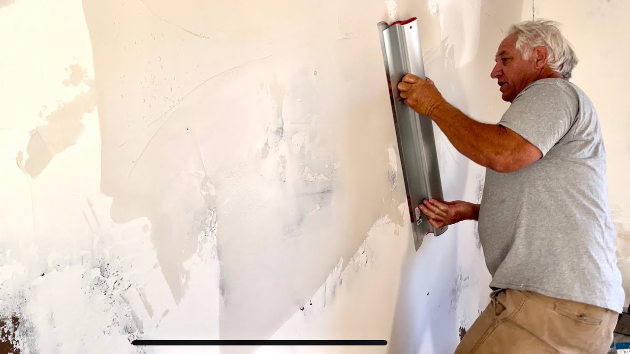 CONVERT SKIP TROWEL OR TEXTURED DRYWALL TO FRENCH SMOOTH WALL FINISH ...