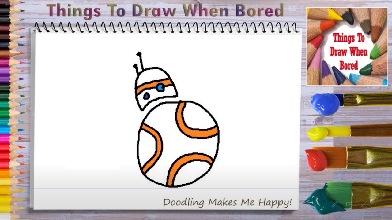How To Draw BB-8 From Star Wars ( Things To Draw When Bored - BB-8 From ...