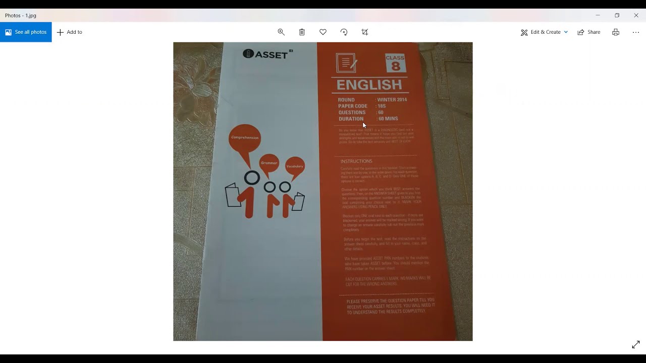 ASSET Question Paper Winter 2014 English Grade 8 Coaching Mentor - YouTube