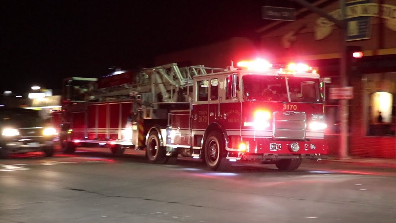 CHP, Ladder Fire Truck, and More Responding Code 3 to a Head-On Vehicle ...