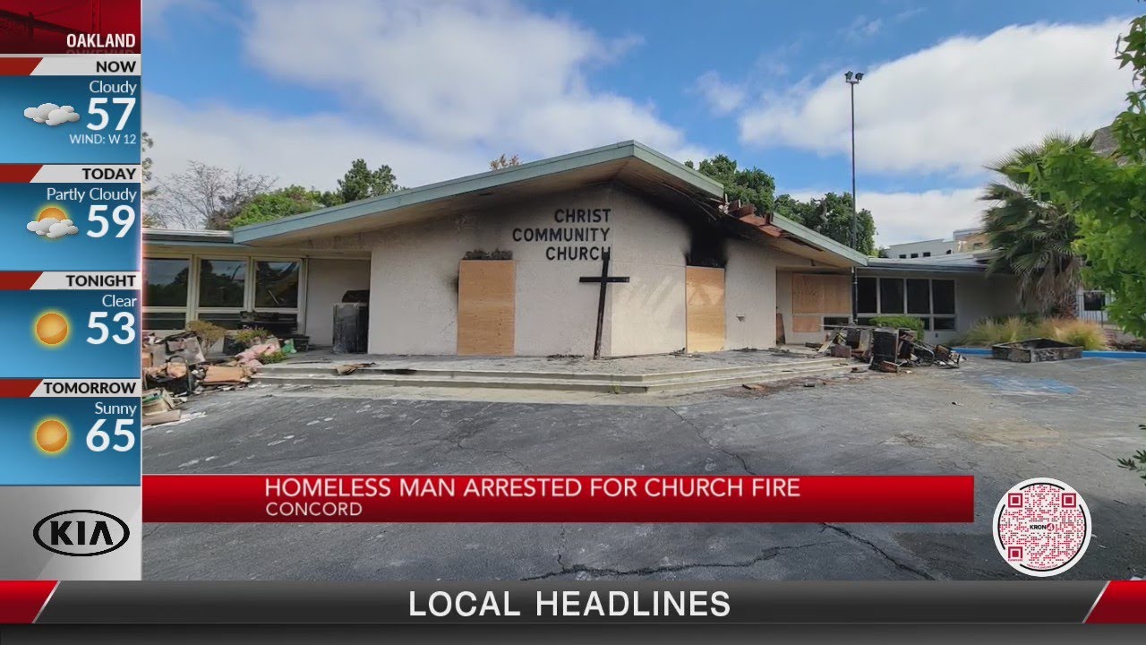Homeless man arrested for church fire in Concord - YouTube