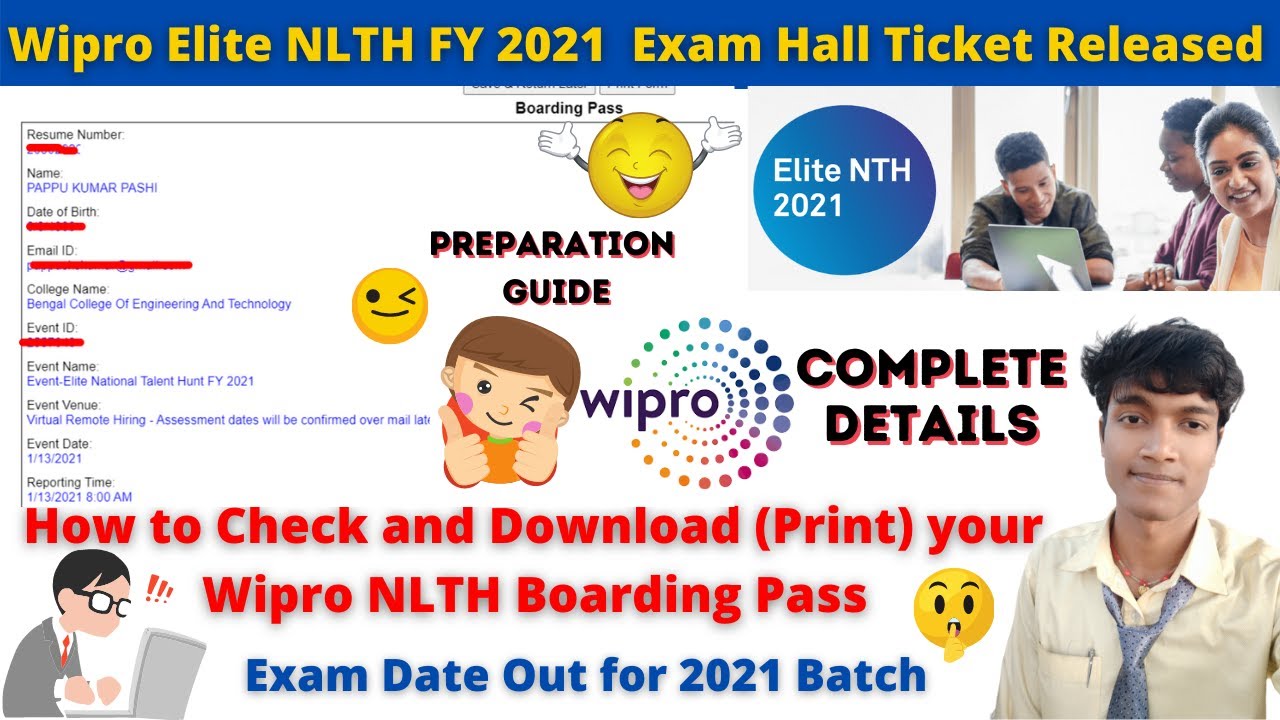 Update! Wipro Elite NLTH 2021 Hall Ticket Released | How to Check ...