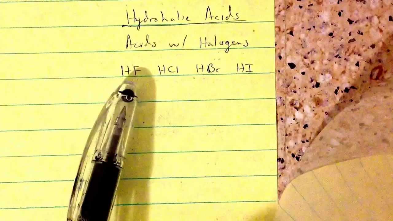 Hydrohalic Acids General Chemistry 2 - YouTube