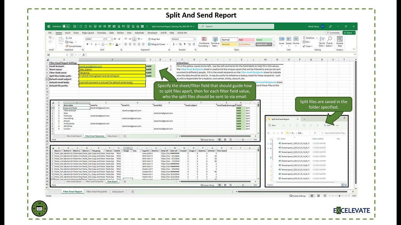 XLEV8 MMM Split And Send Report - YouTube
