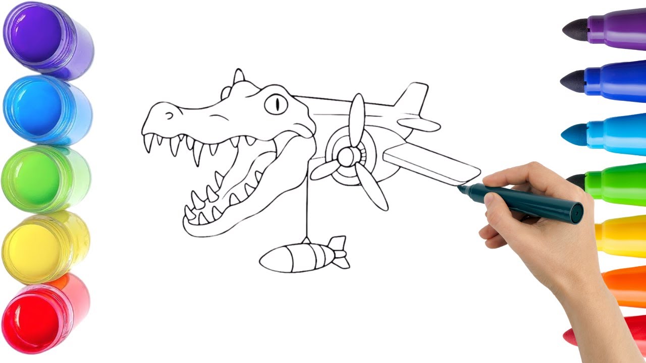 How to Draw Bombardino Crocodilo Drawing, Painting & Coloring For Kids ...