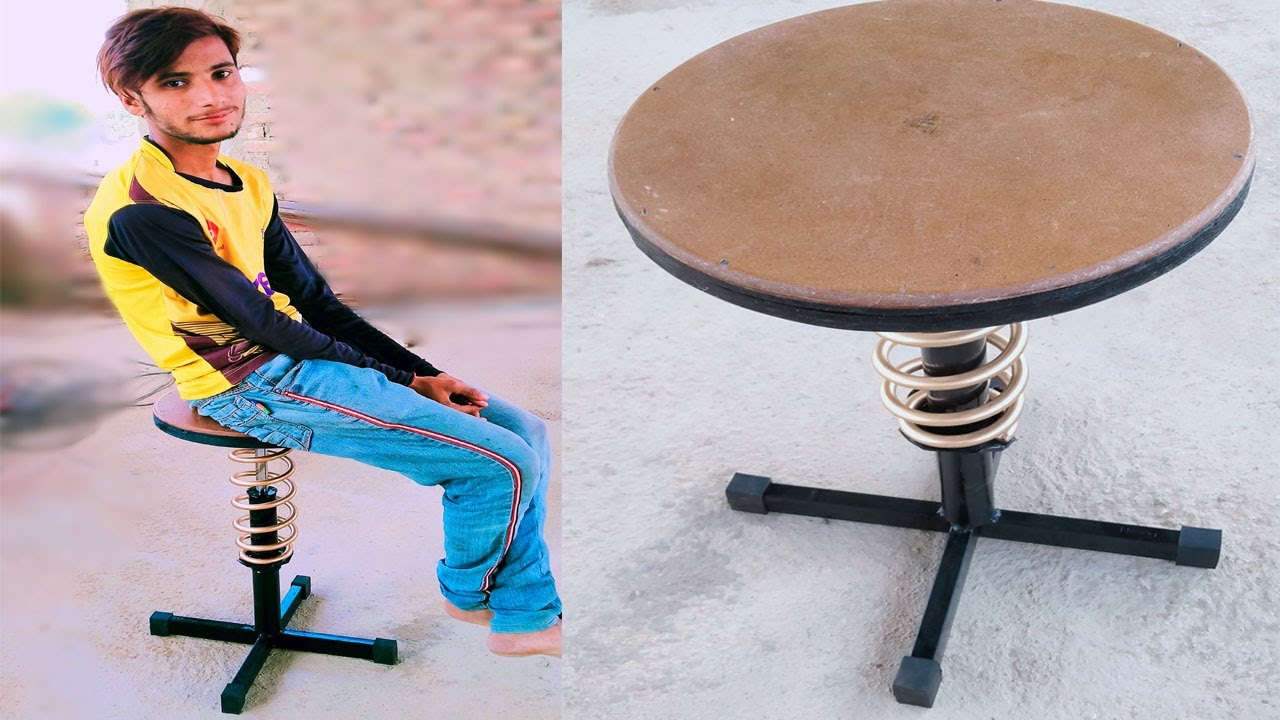DIY Modern Shock absorber stools | metal chair making | diy metal chair ...