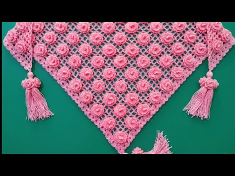 KARANFİL MODELİ BANDANA ŞAL YAPIMI ✔️ KENDİ TASARIMIM ✔️DESIGN BANDANA SHAWL MAKING✔️