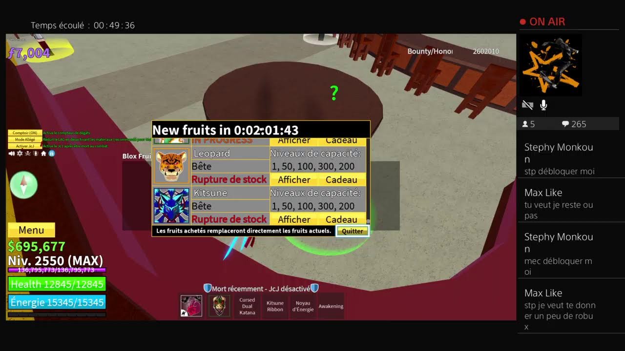 Blox fruit et je échange x2 drop - YouTube