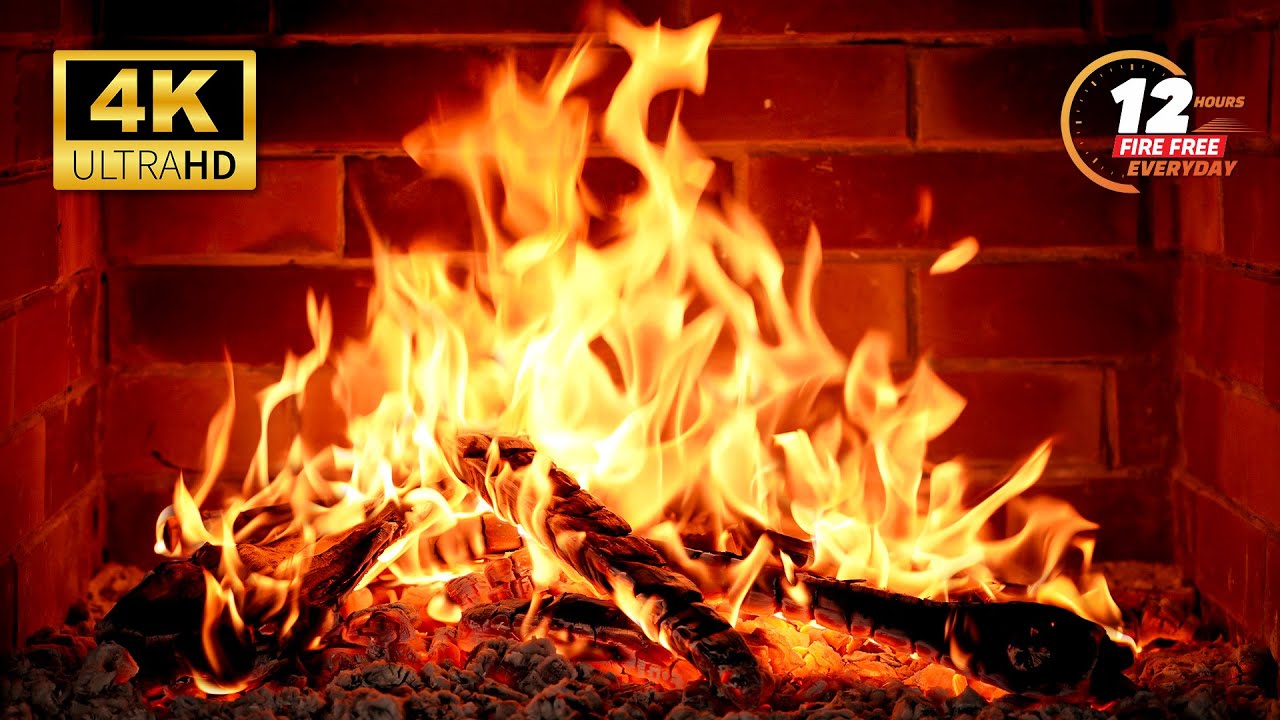 🔥 Always Warm 🔥 Cozy Fireplace 4K Ambience with Burning Logs ...