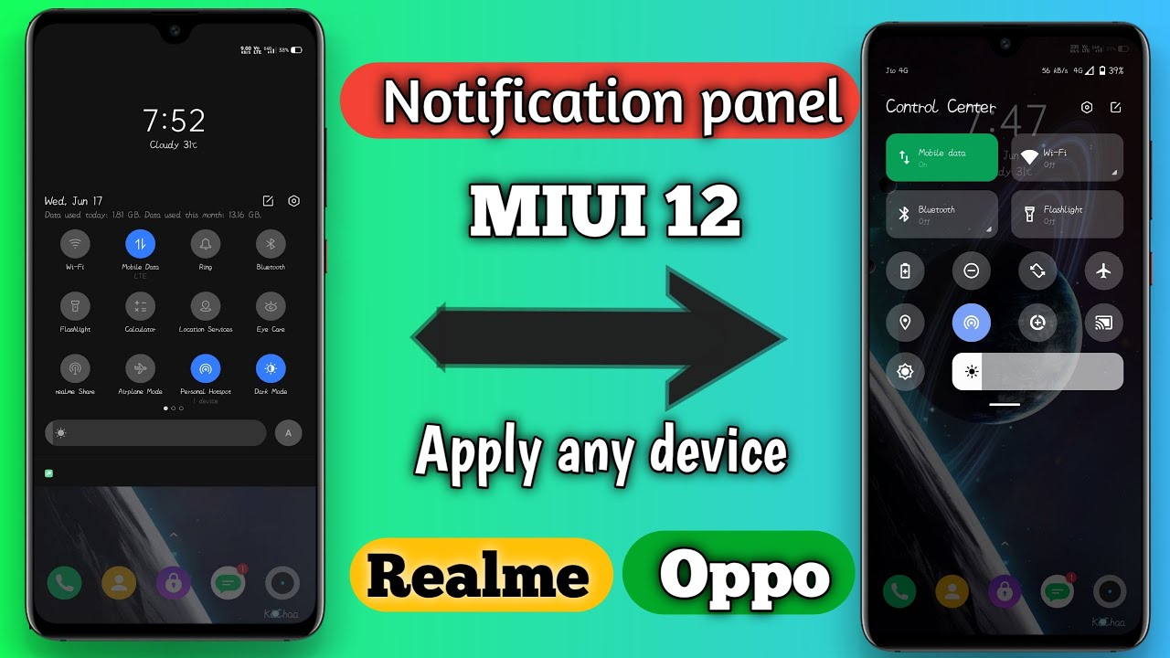 MiUI 12 Notification panel Apply any Realme/Oppo device| Notification ...