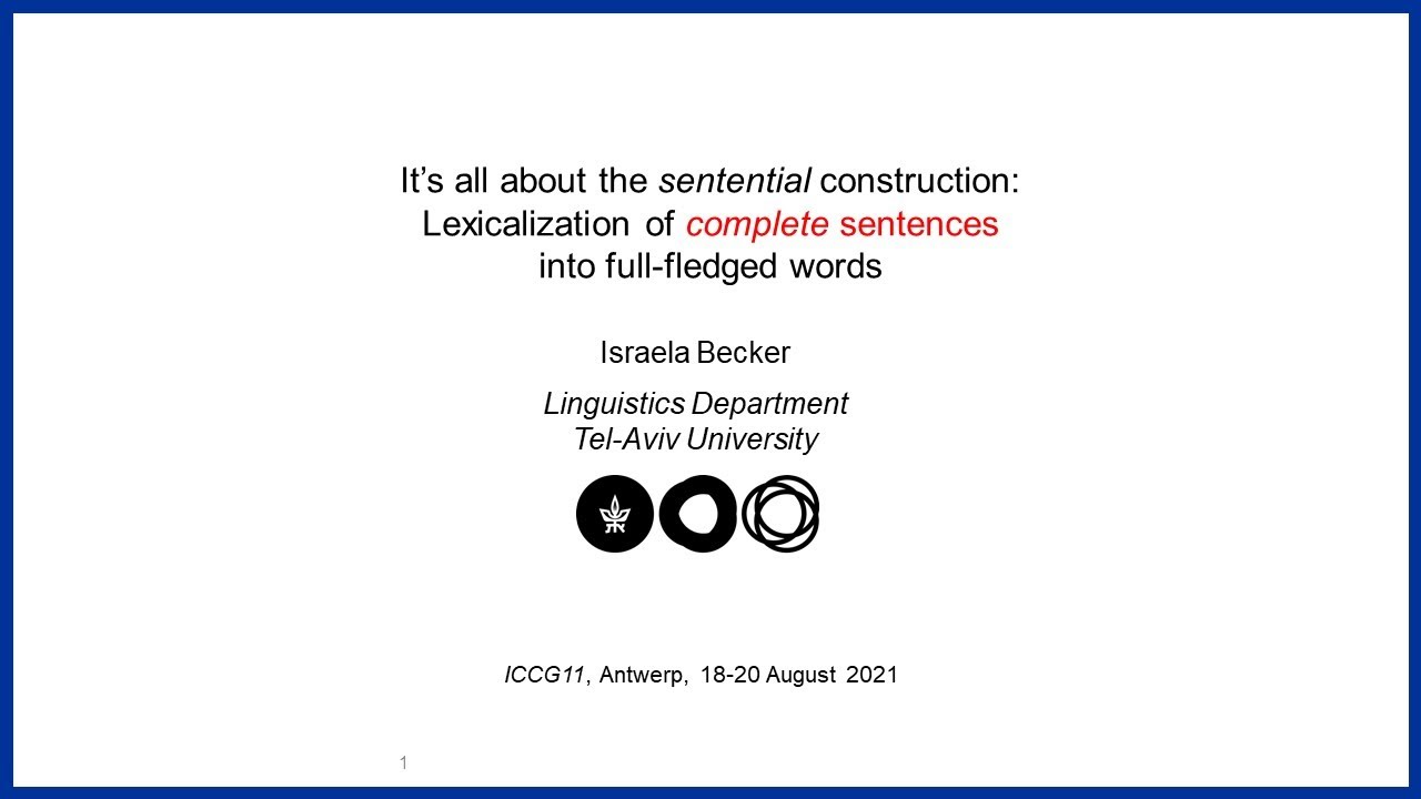 It’s all about the sentential construction: Lexicalization of complete ...