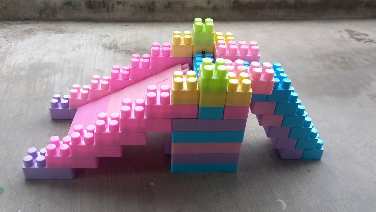 Satisfying diy lego Kids Sliding / Building blocks ASMR - YouTube