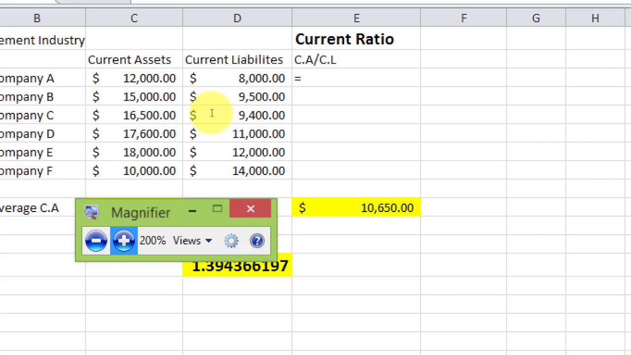 Liquidity Ratios Part II Firm Industry Average Calculation In Excel Liquidity Ratios Part II Firm Industry Average Calculation In Excel
