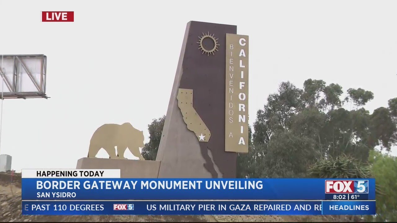New border gateway monument unveiled in San Ysidro - YouTube